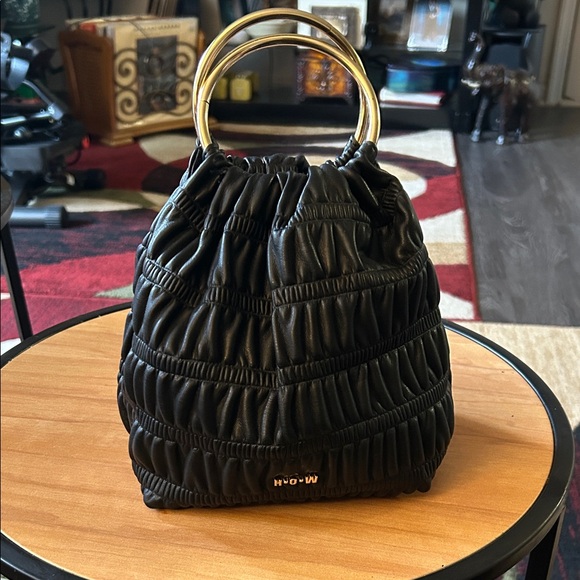 House Of Want | Bags | House Of Want Black Ruched Handbag | Poshmark